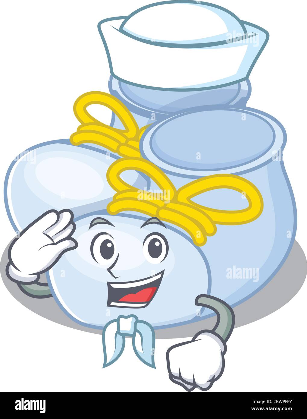 Smiley sailor cartoon character of baby boy boots wearing white hat and ...