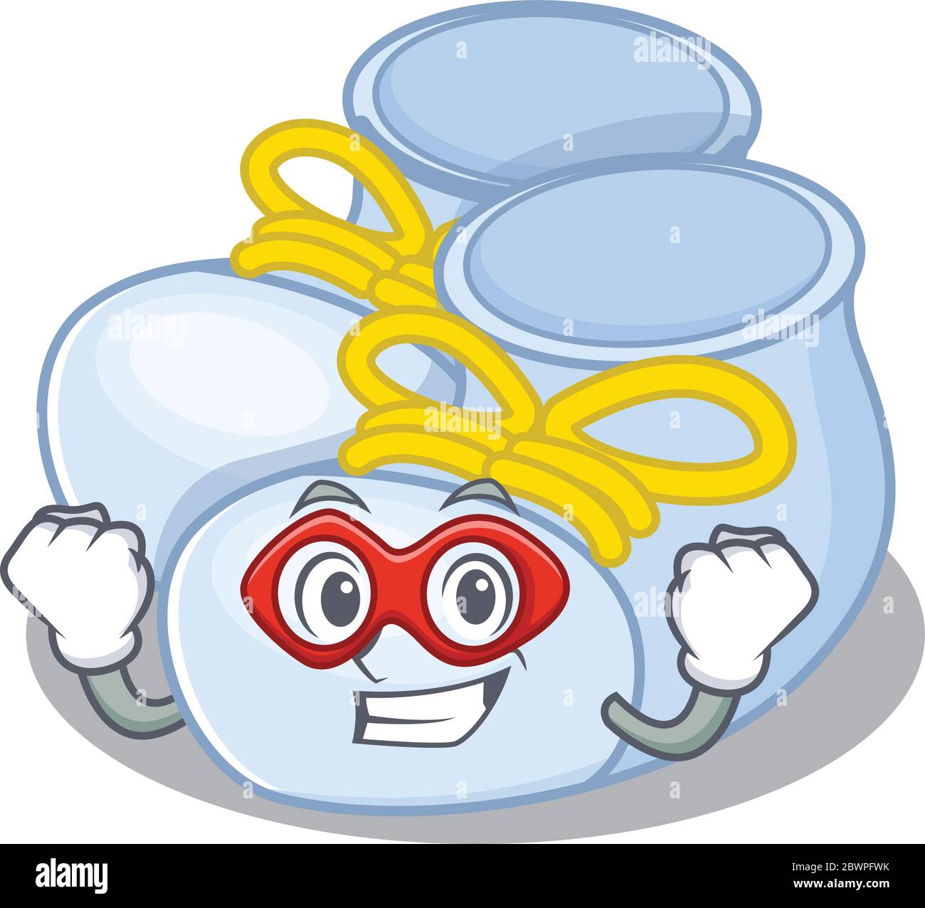 A cartoon drawing of baby boy boots in a Super hero character Stock ...