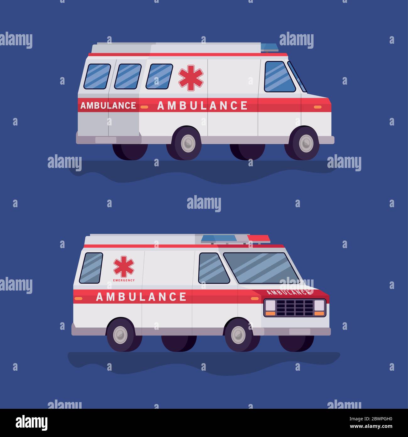 Ambulances paramedic cars side view vector design Stock Vector Image ...