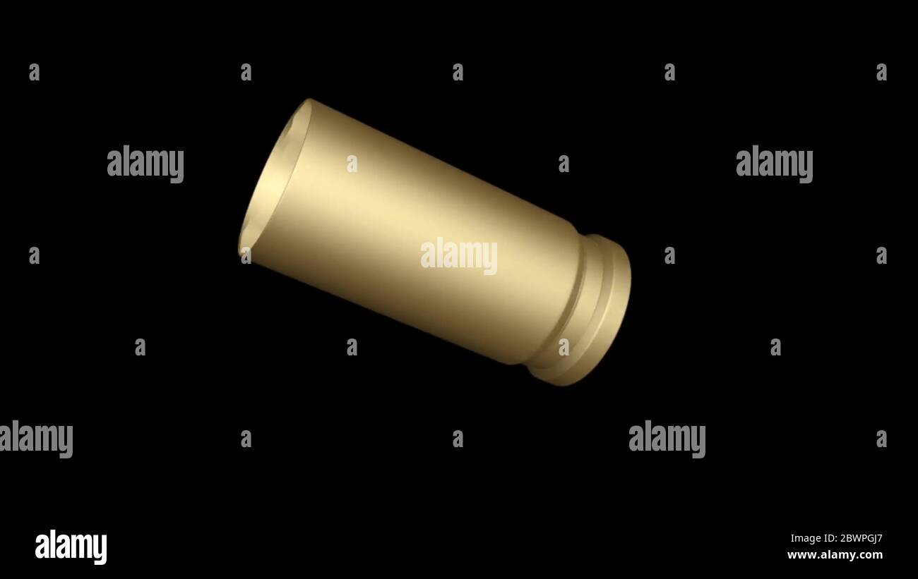3d empty .45 bullet shell over black background Stock Photo - Alamy