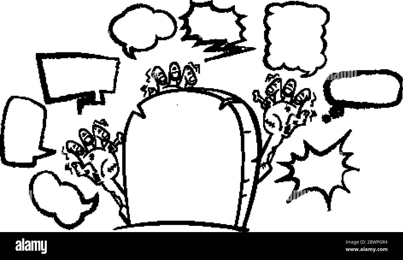 Thinking doodle black line isolated on white background illustration ...