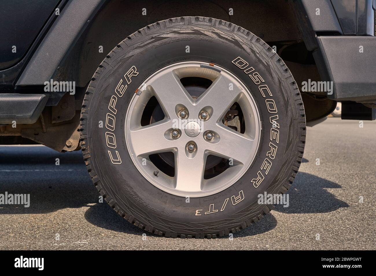 Rear wheel of a 4x4 vehicle Stock Photo - Alamy