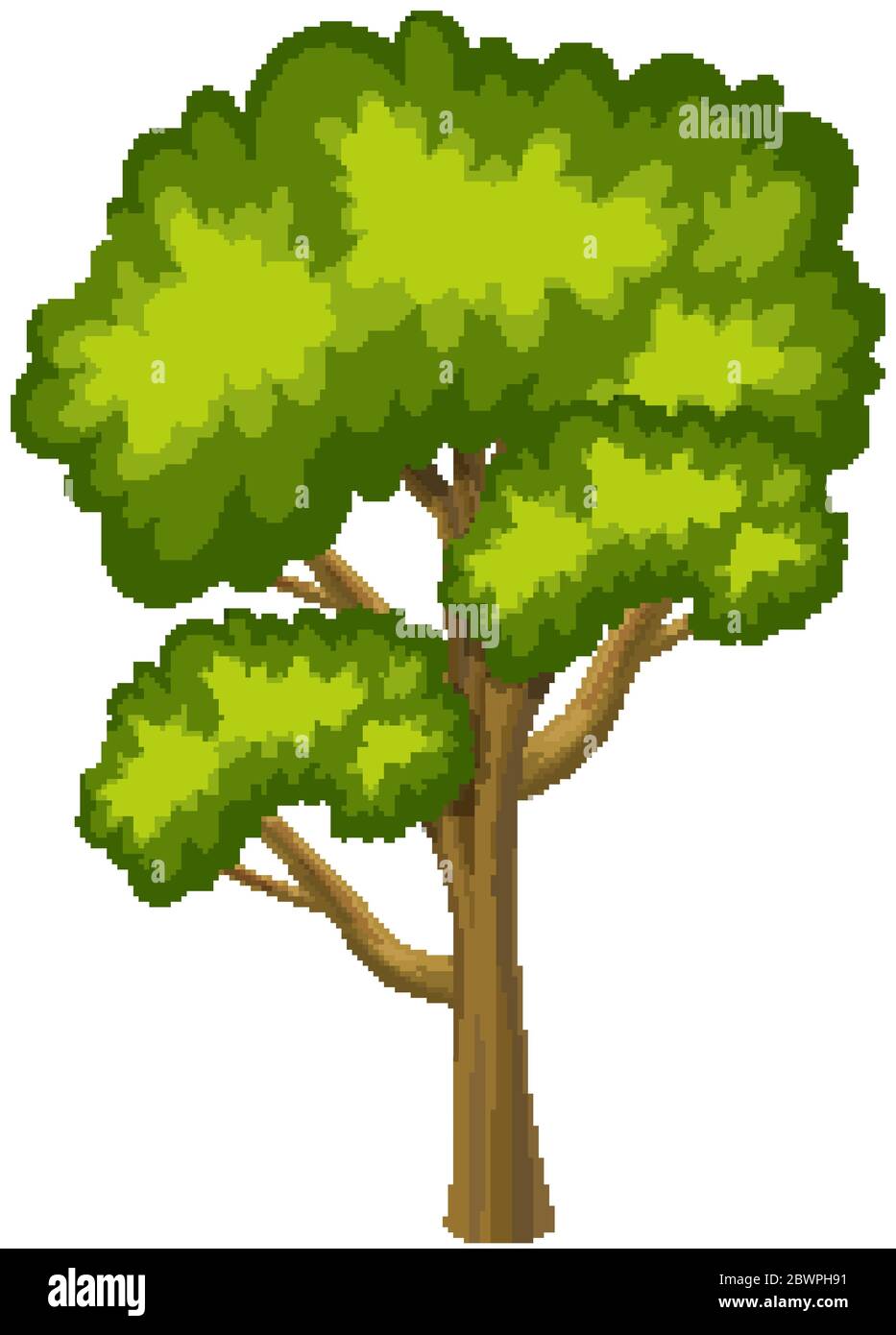One big tree on white background illustration Stock Vector Image & Art ...
