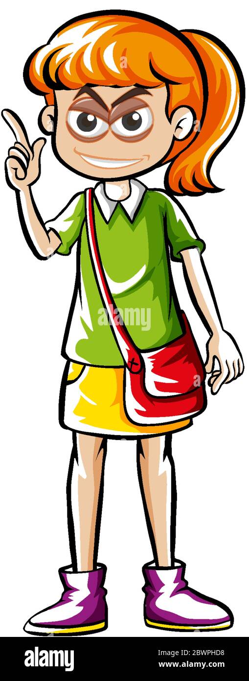 Single person standing on white background illustration Stock Vector ...