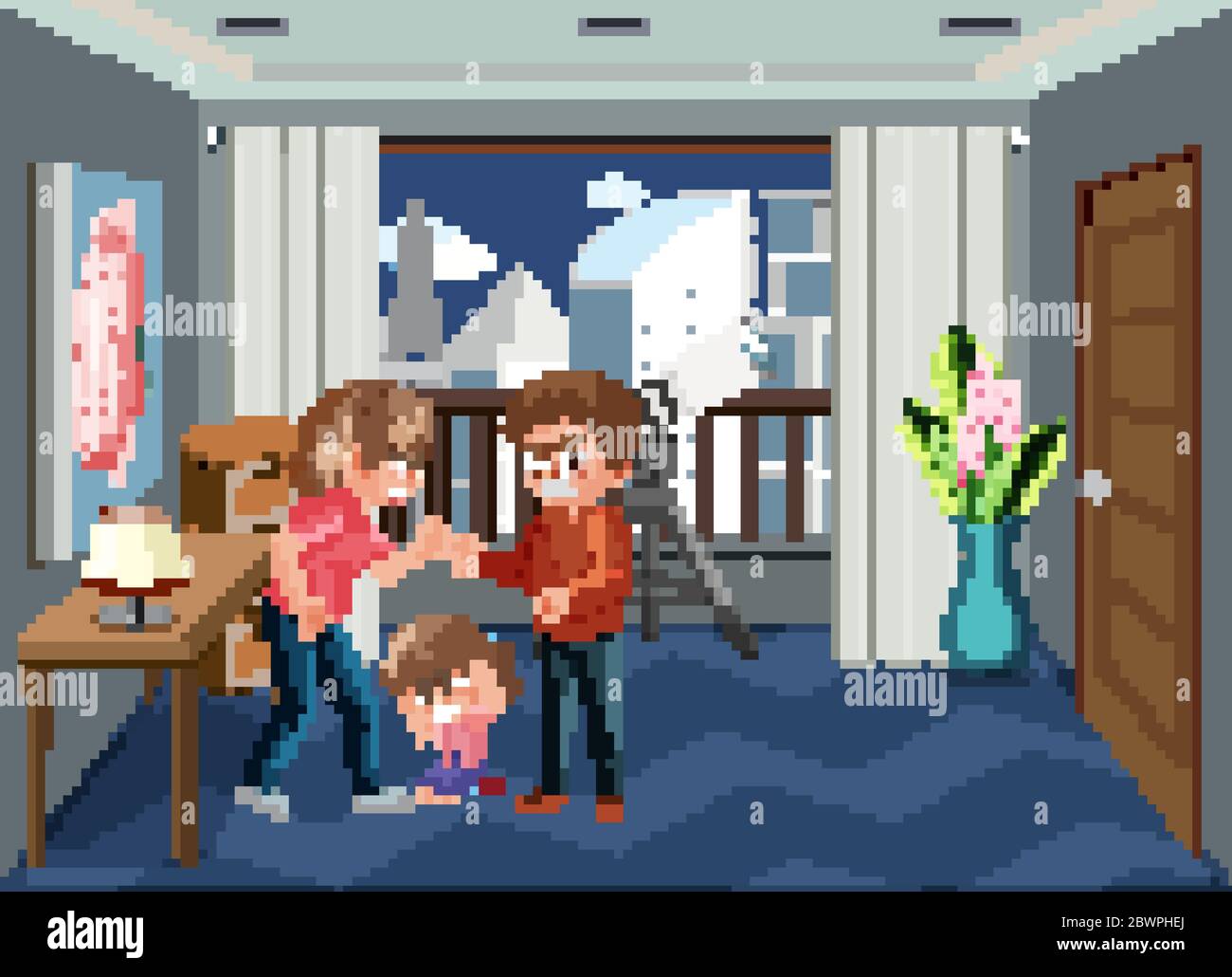 Background scene parents fighting at home illustration Stock Vector ...