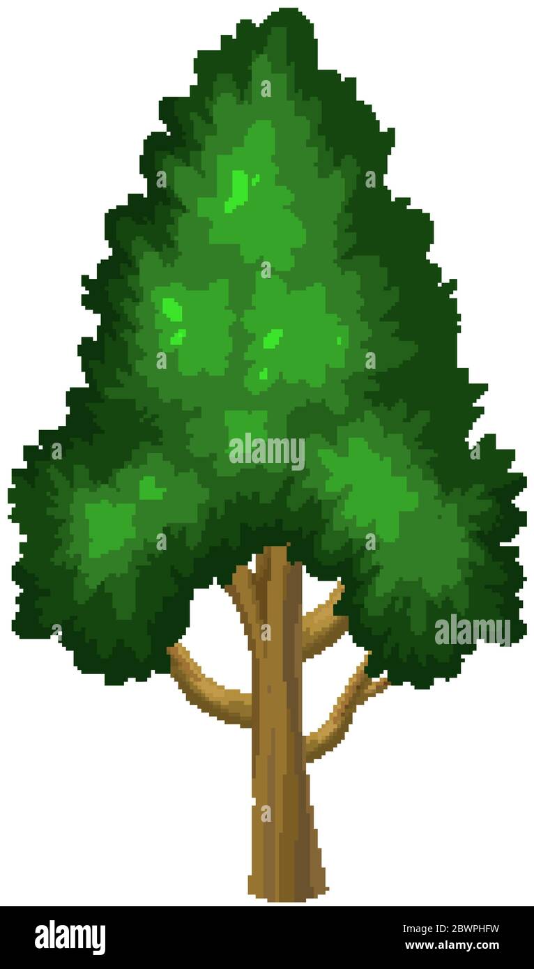 One big tree on white background illustration Stock Vector Image & Art ...