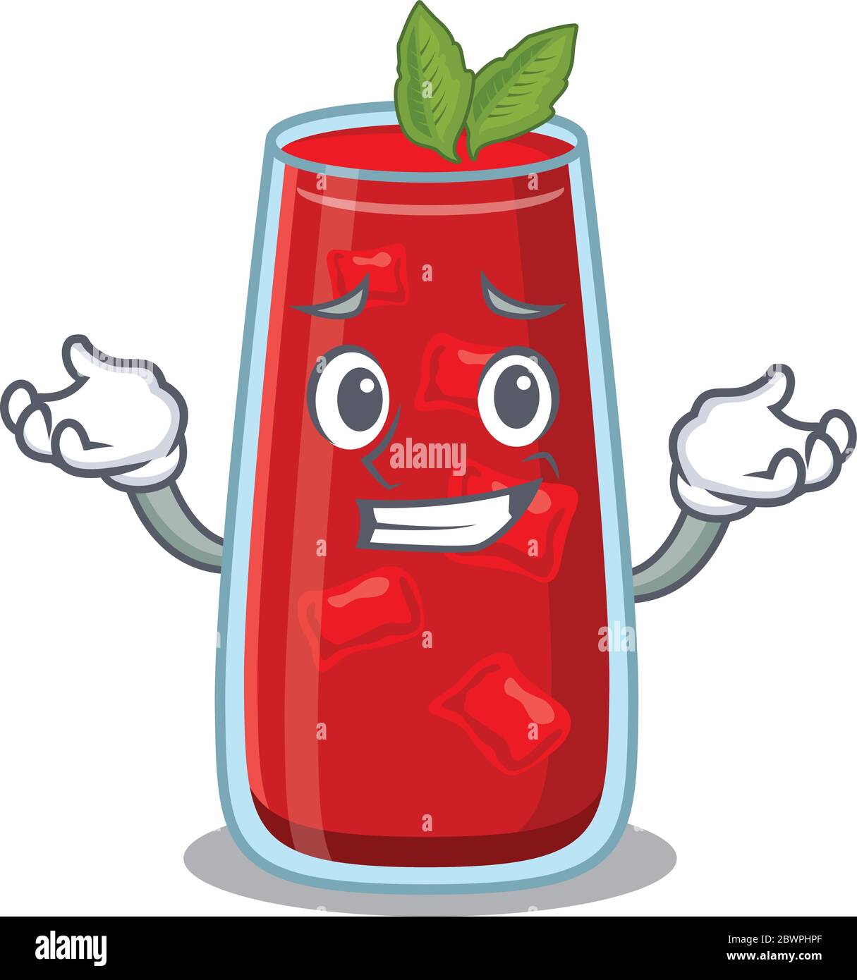 A cute picture of grinning bloody mary cocktail caricature character ...