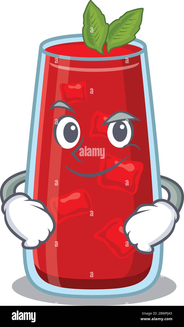 A cute arrogant caricature design of bloody mary cocktail having ...