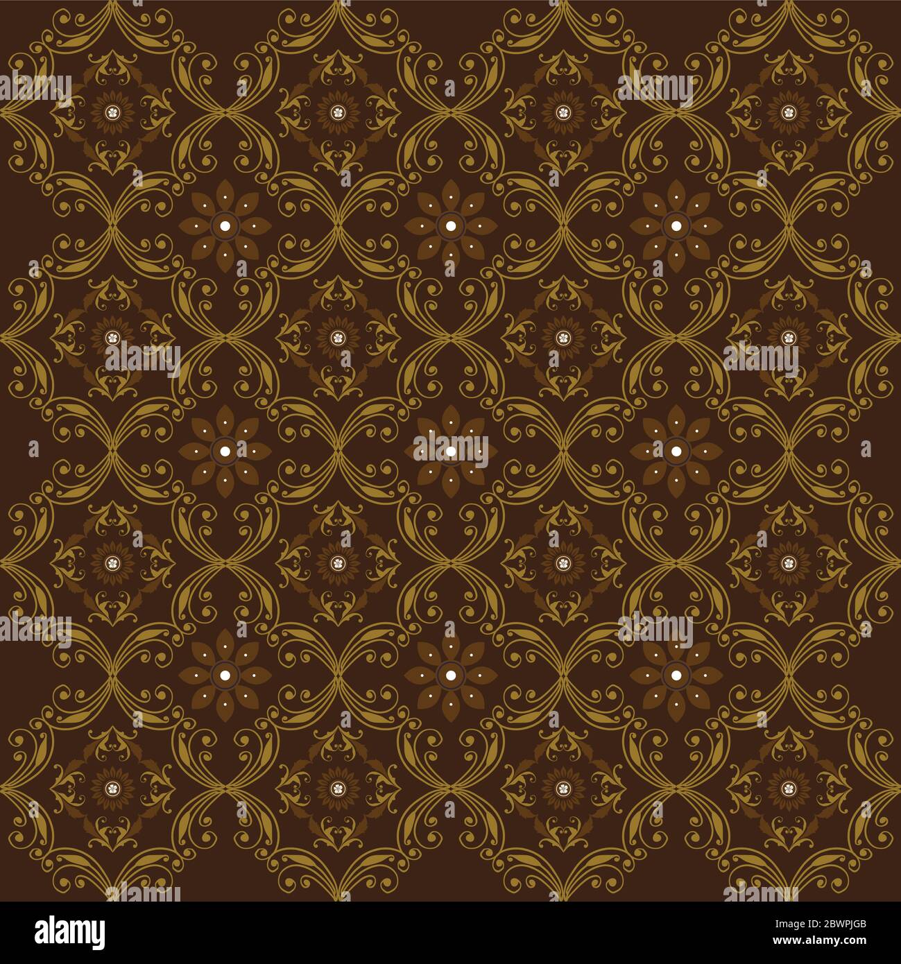 Classic Javanese batik pattern with simple dark brown color Stock ...