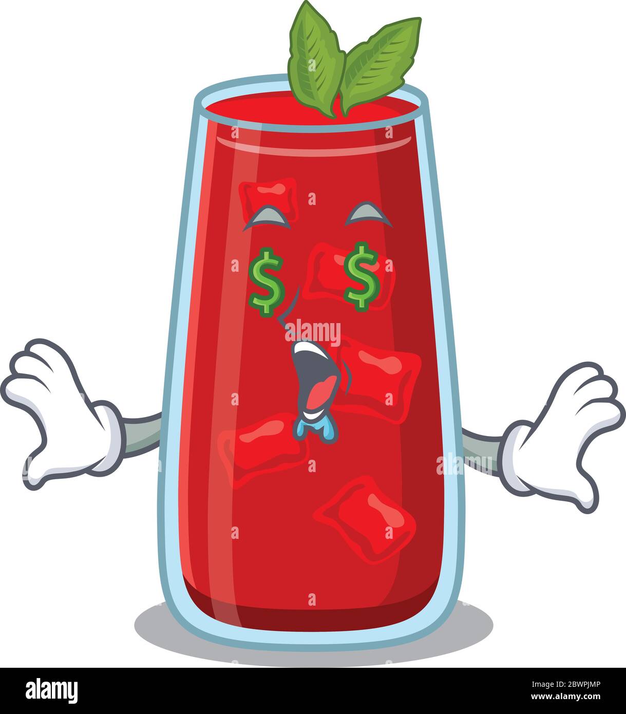 wealthy cartoon character concept of bloody mary cocktail with money ...