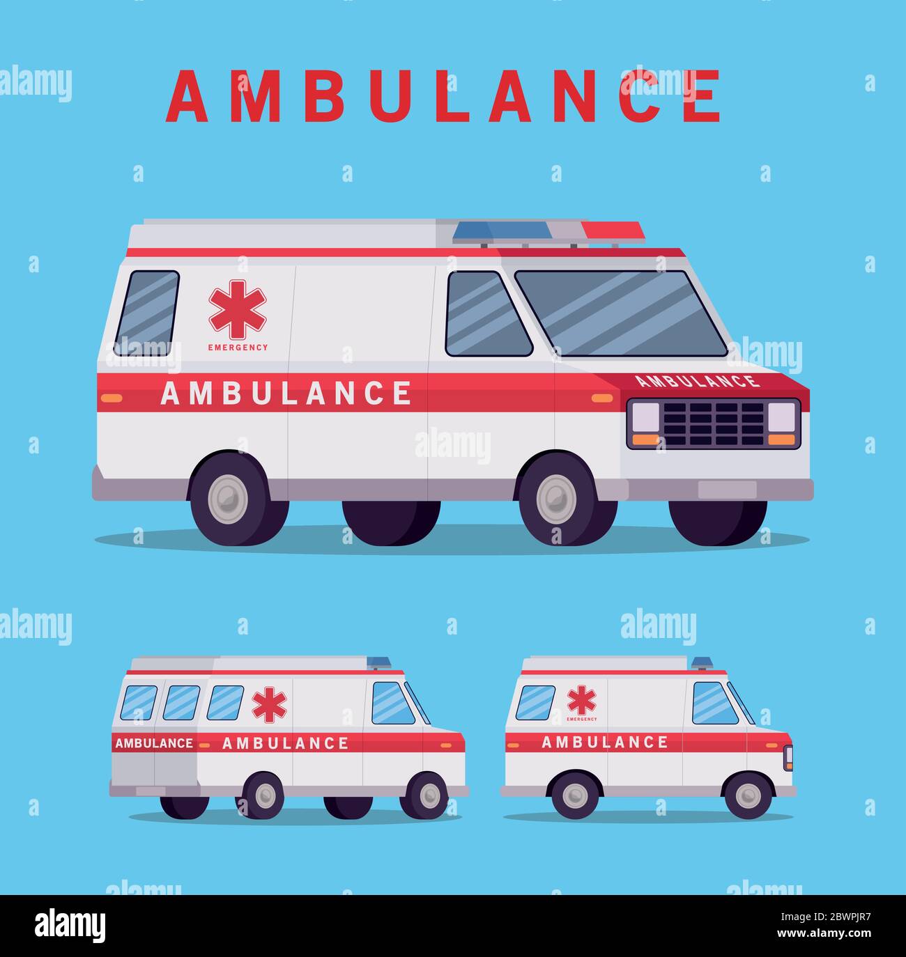 Ambulances paramedic cars side view vector design Stock Vector Image ...