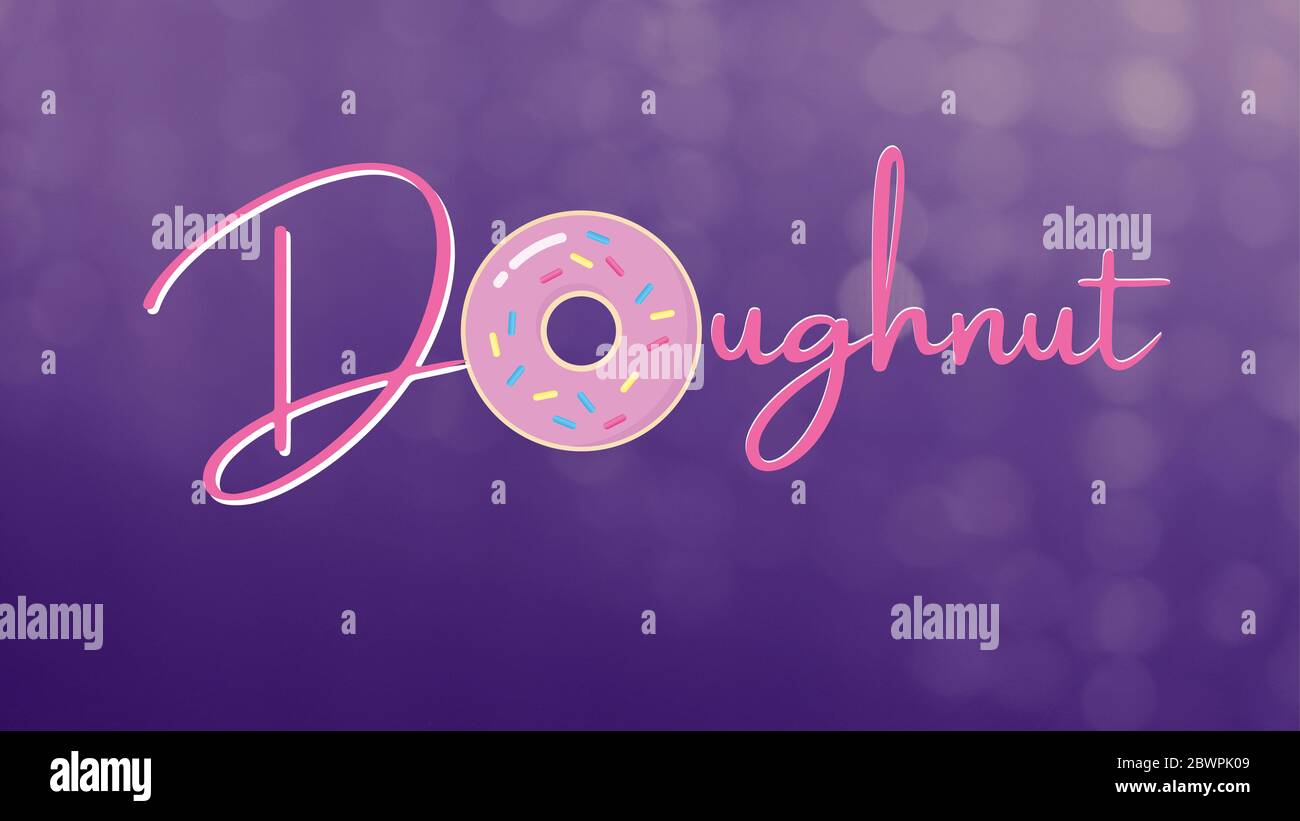Poster, background, banner, card or design with a donut and the text ...
