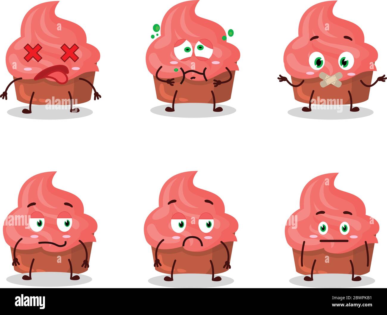 Strawberry cake cartoon character with nope expression Stock Vector ...