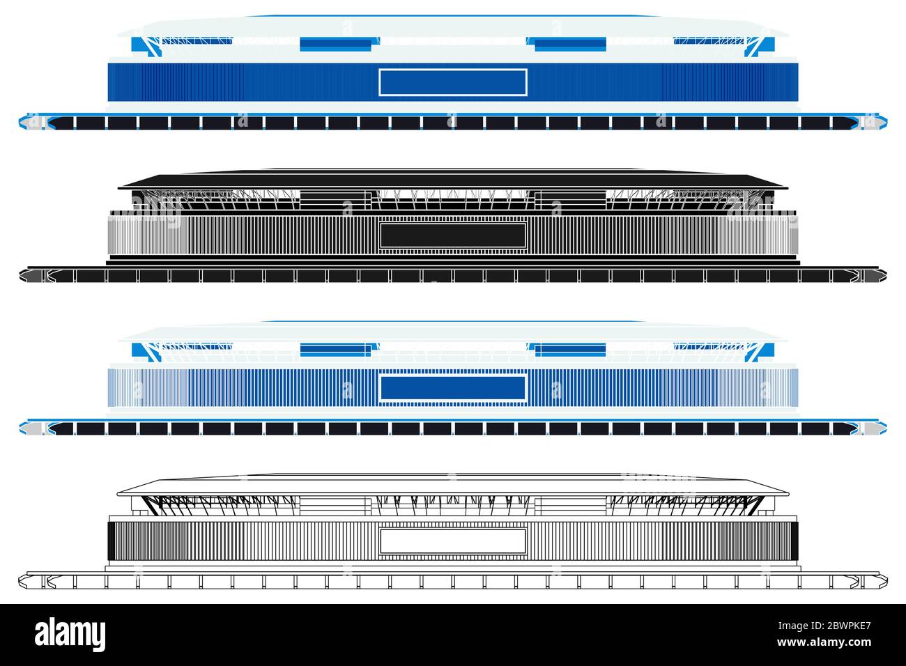 Modern blue stadium arena Cut Out Stock Images & Pictures - Alamy