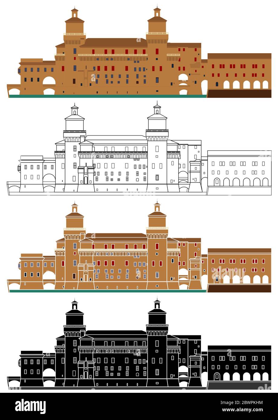 Historic castle wall in Stock Vector Images - Alamy