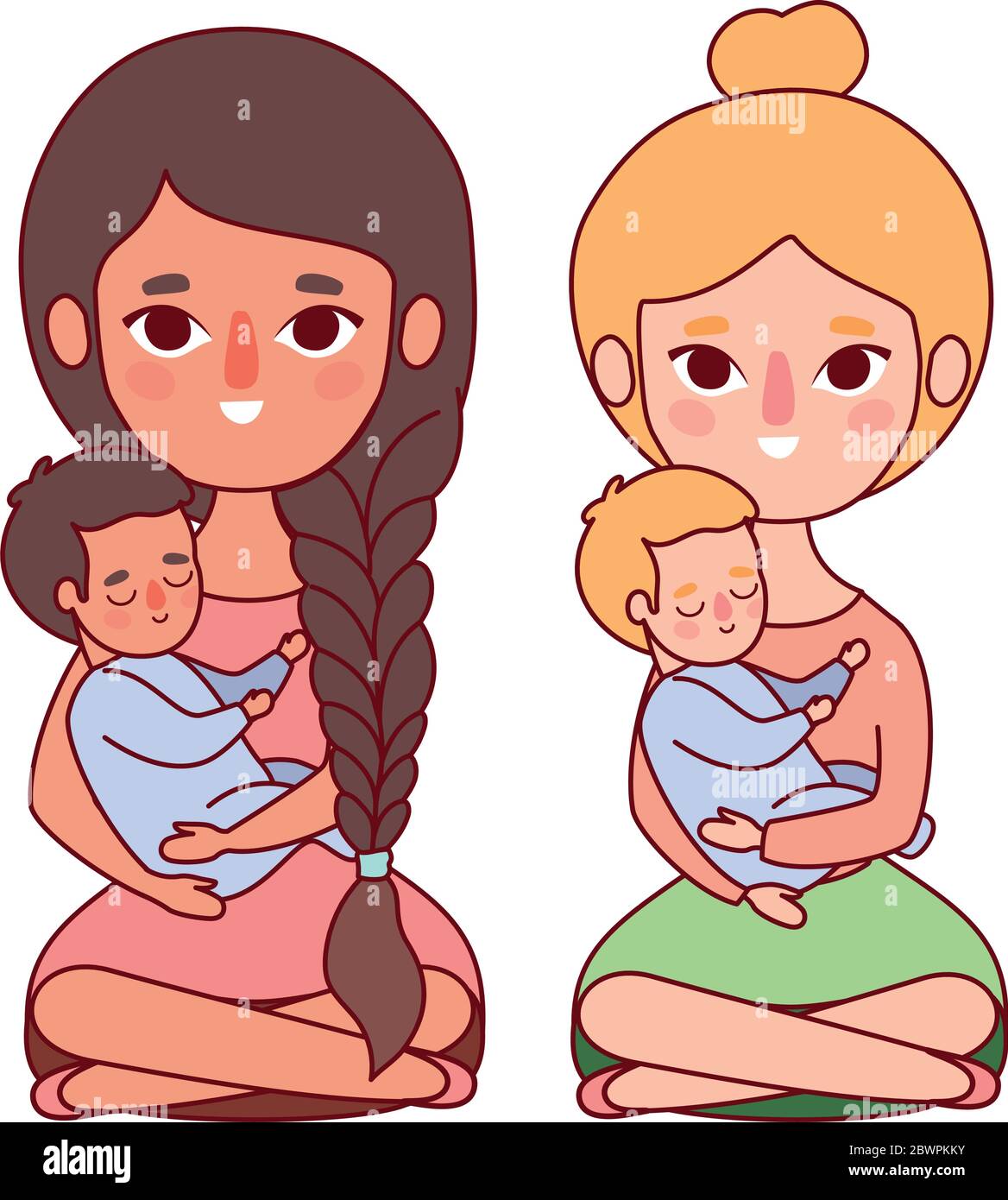 Mothers with babies vector design Stock Vector Image & Art - Alamy