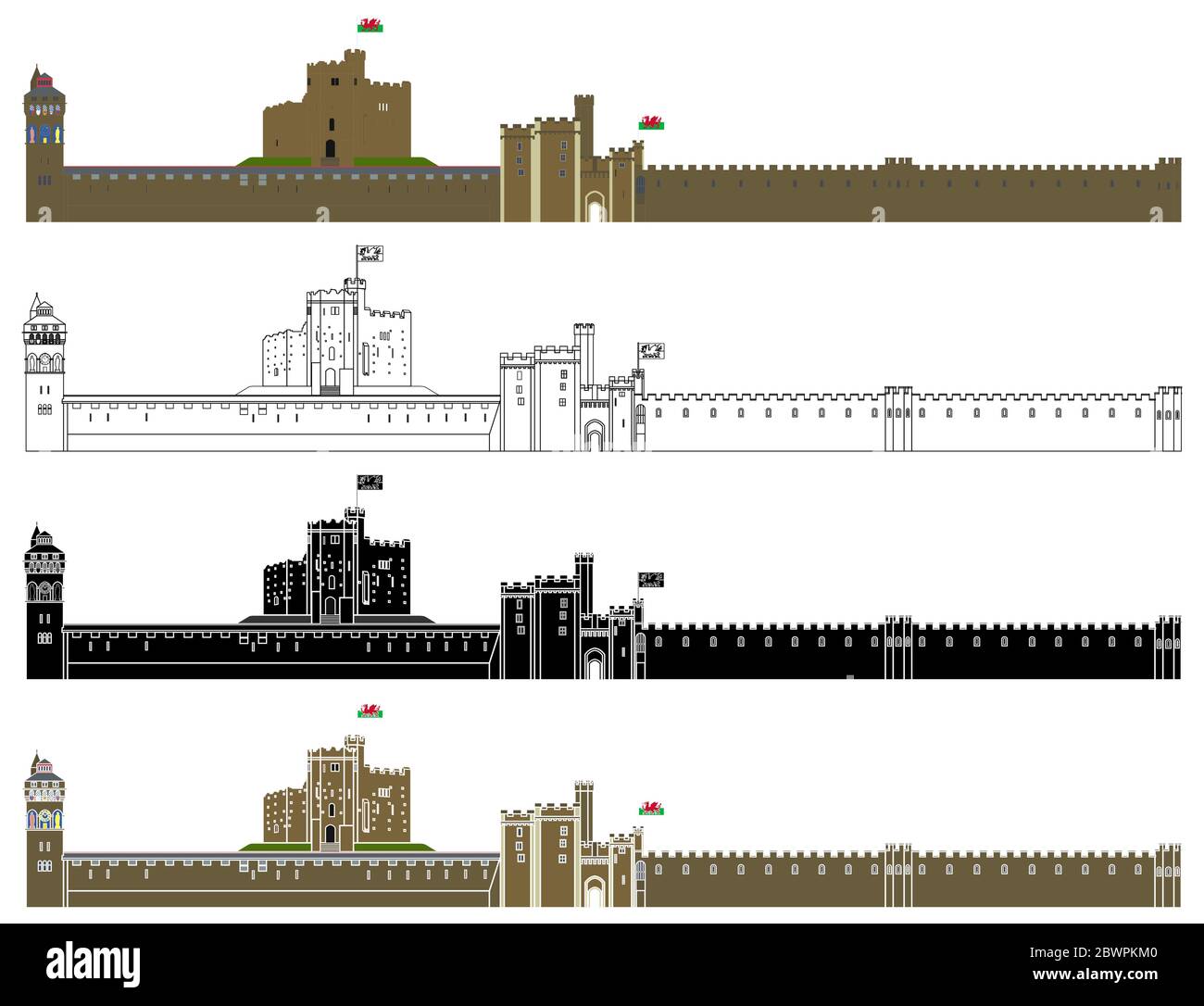 Wales cardiff castle Cut Out Stock Images & Pictures - Alamy