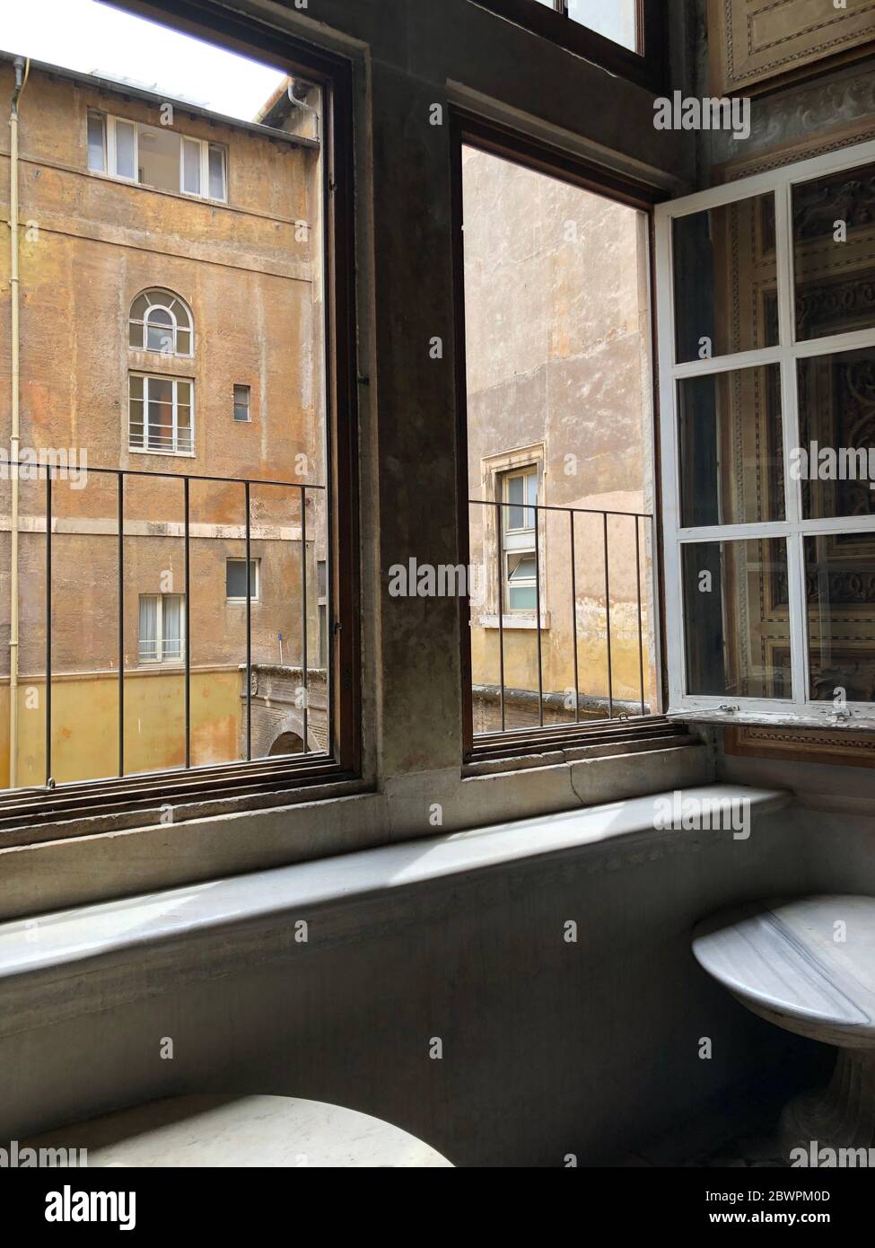 Vatican City, Vatican - May 20, 2019: View through a window from the ...