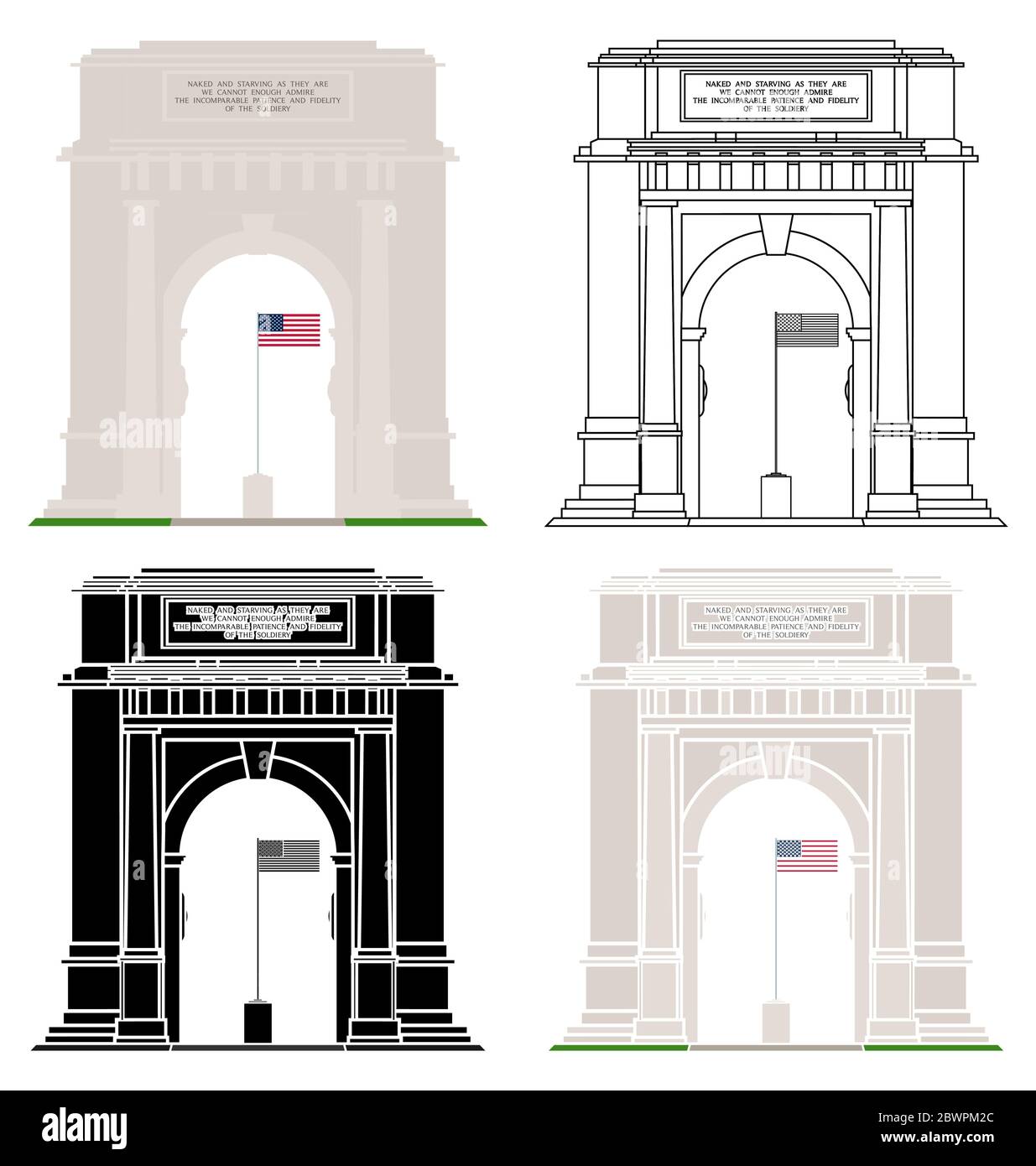 National Memorial Arch in front view Stock Vector Image & Art - Alamy