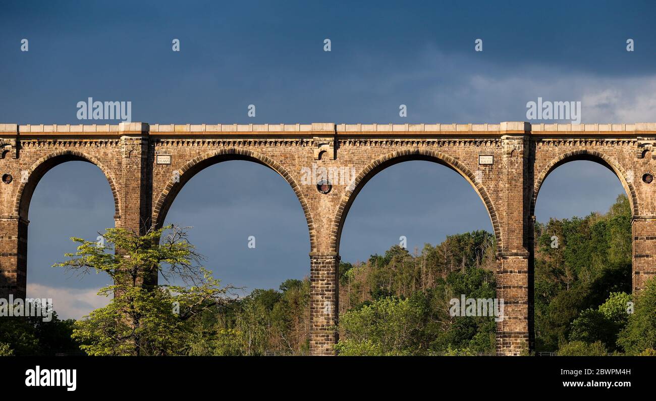 02 June 2020, Saxony, Göhren: With the Göhren Viaduct, the Leipzig ...