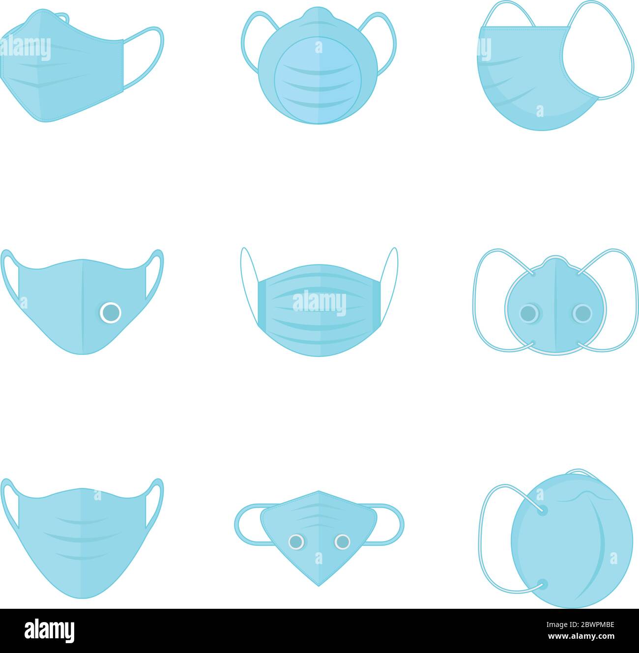 Medical blue masks set vector design Stock Vector Image & Art - Alamy