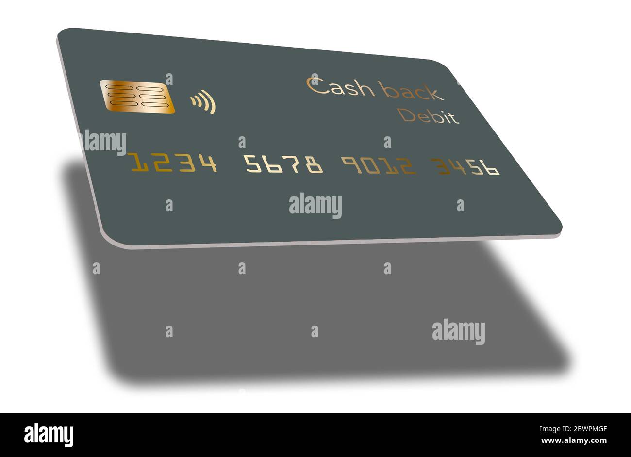 Here is a cash rewards debit card. It is casting a shadow in this ...