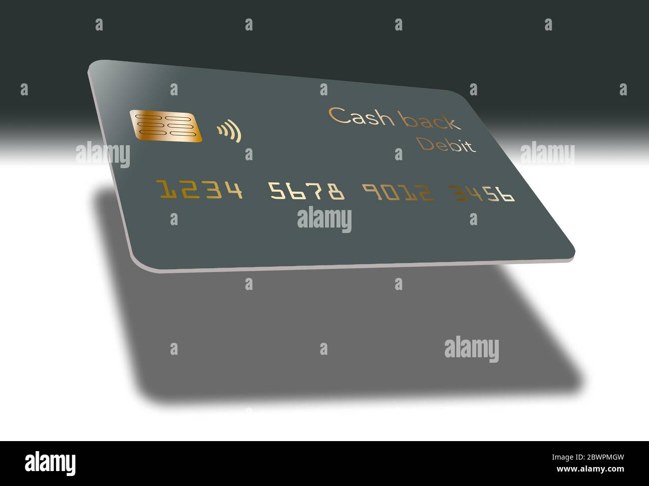 Here is a cash rewards debit card. It is casting a shadow in this ...