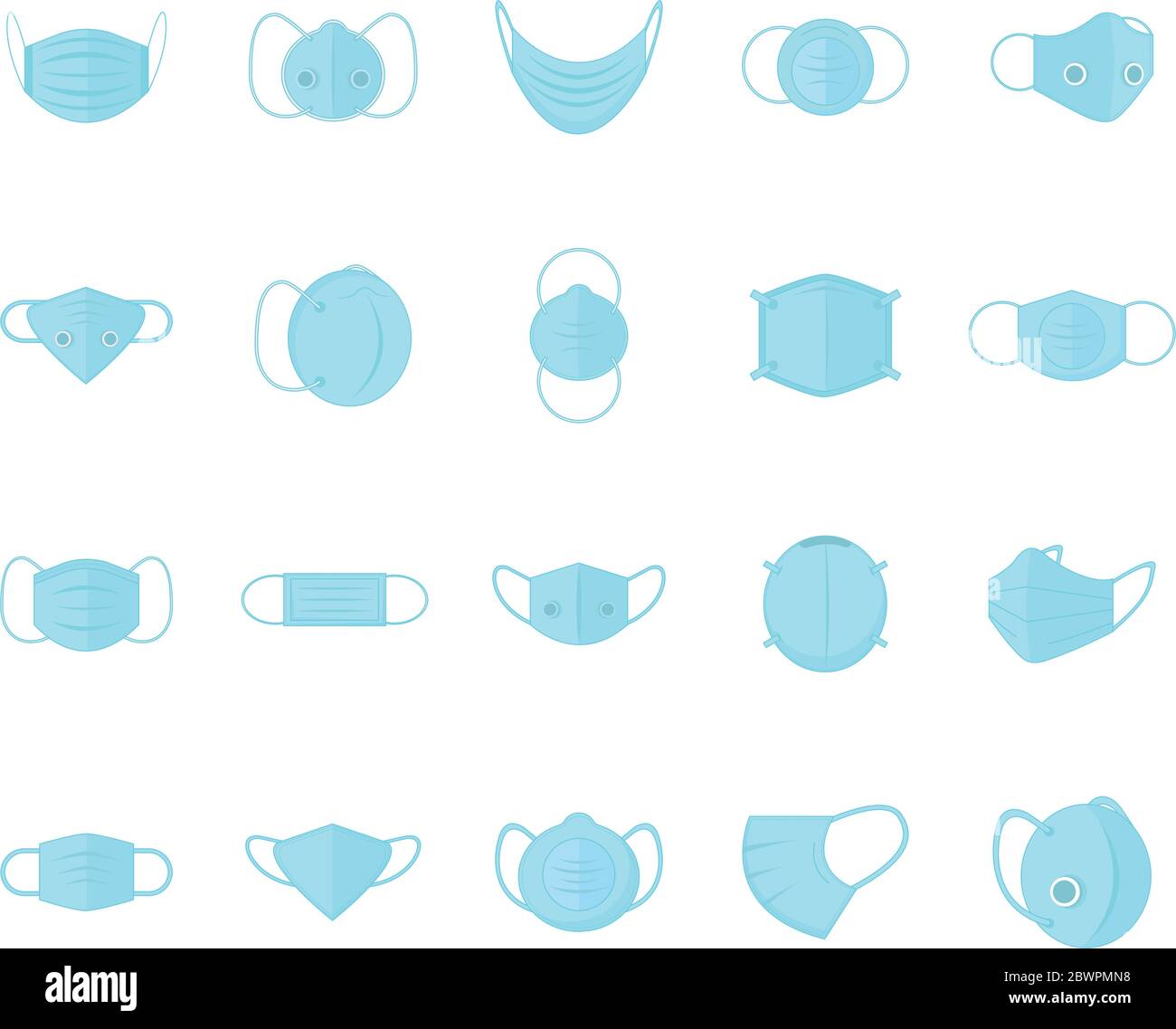 Medical blue masks set vector design Stock Vector Image & Art - Alamy