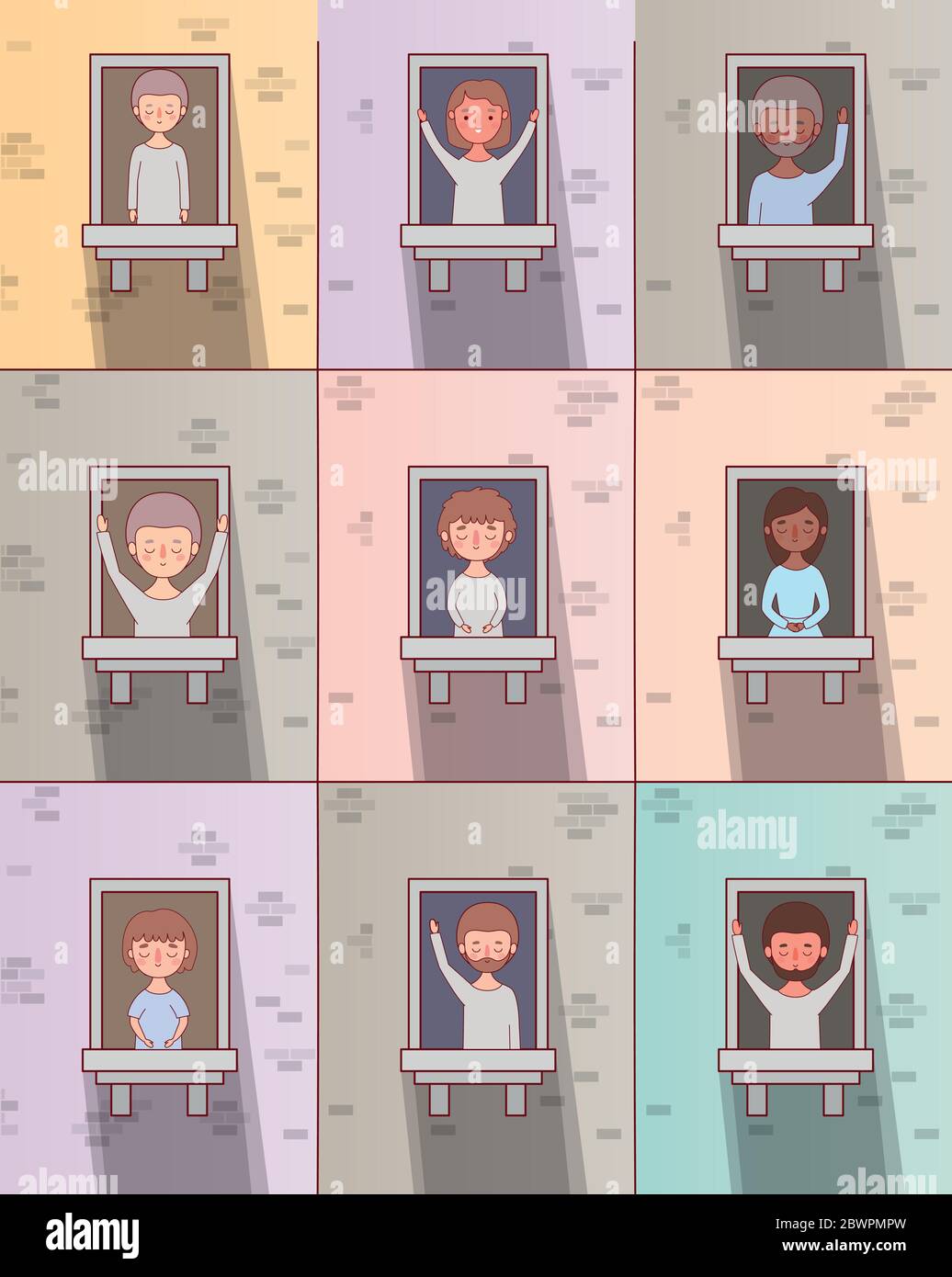 people cartoons at windows vector design Stock Vector Image & Art - Alamy