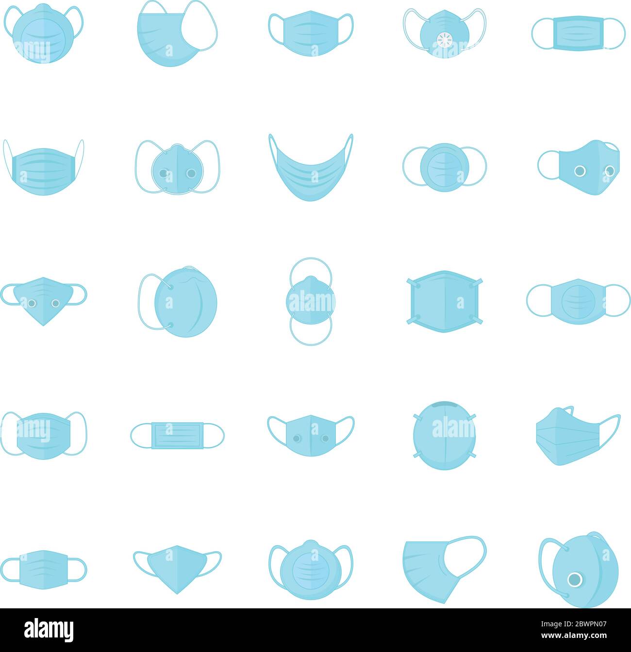Medical blue masks set vector design Stock Vector Image & Art - Alamy