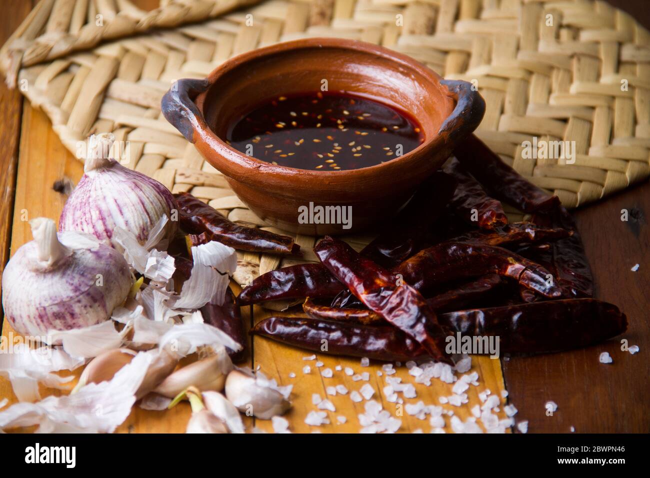 Traditional mexican macha salsa Stock Photo - Alamy