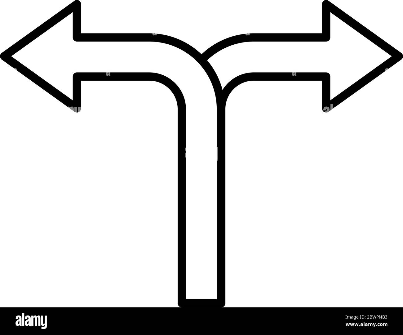 left and right arrows navigations guide line style Stock Vector Image ...