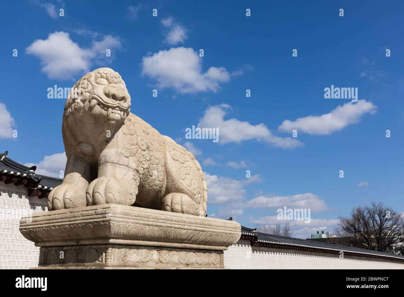Haetae Stone Statue, a legendary animal protecting Gyeongbokgung Palace ...