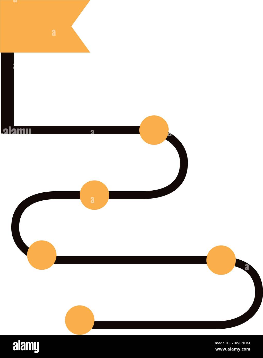 flag pin location with way line style Stock Vector Image & Art - Alamy