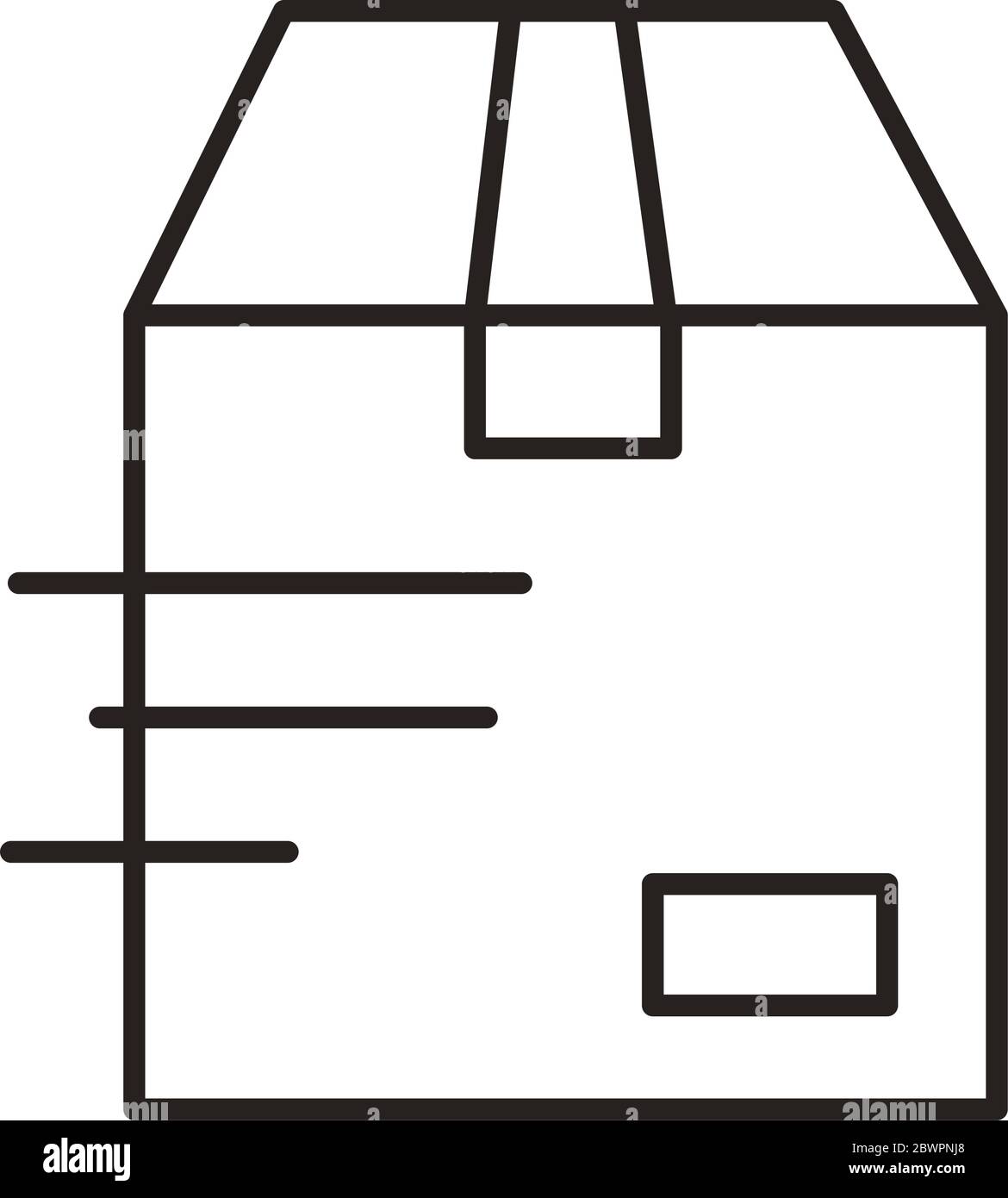 box carton packing delivery service line style Stock Vector Image & Art ...