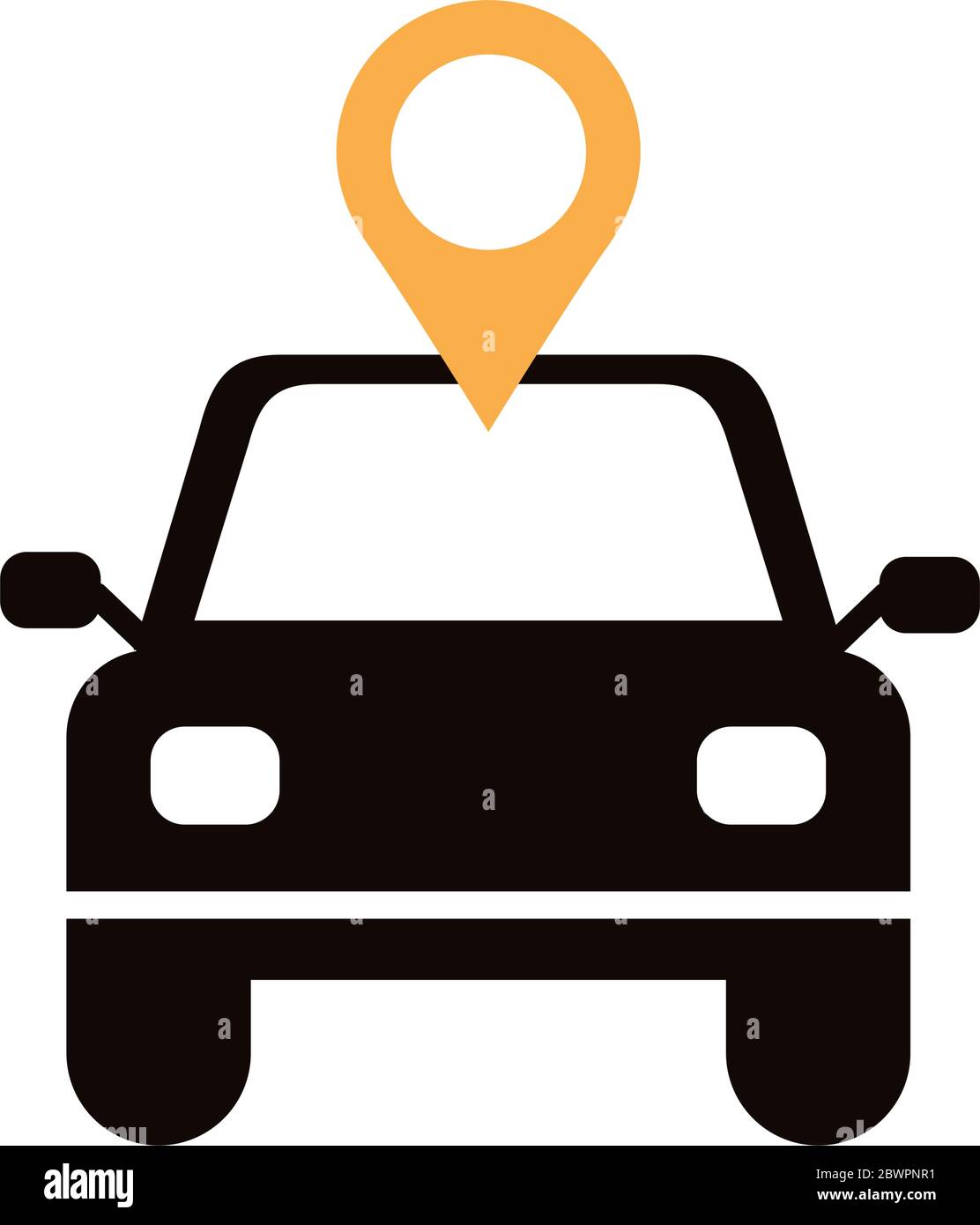 car with pin pointer location line style Stock Vector Image & Art - Alamy