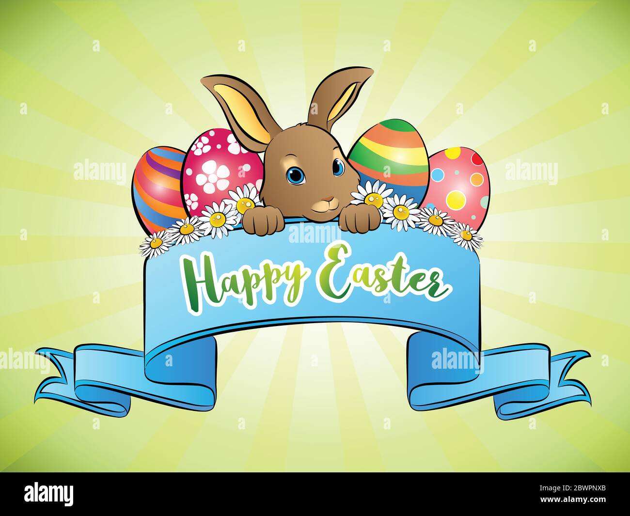 Happy Easter banner greeting card, Vector Illustration Stock Vector ...