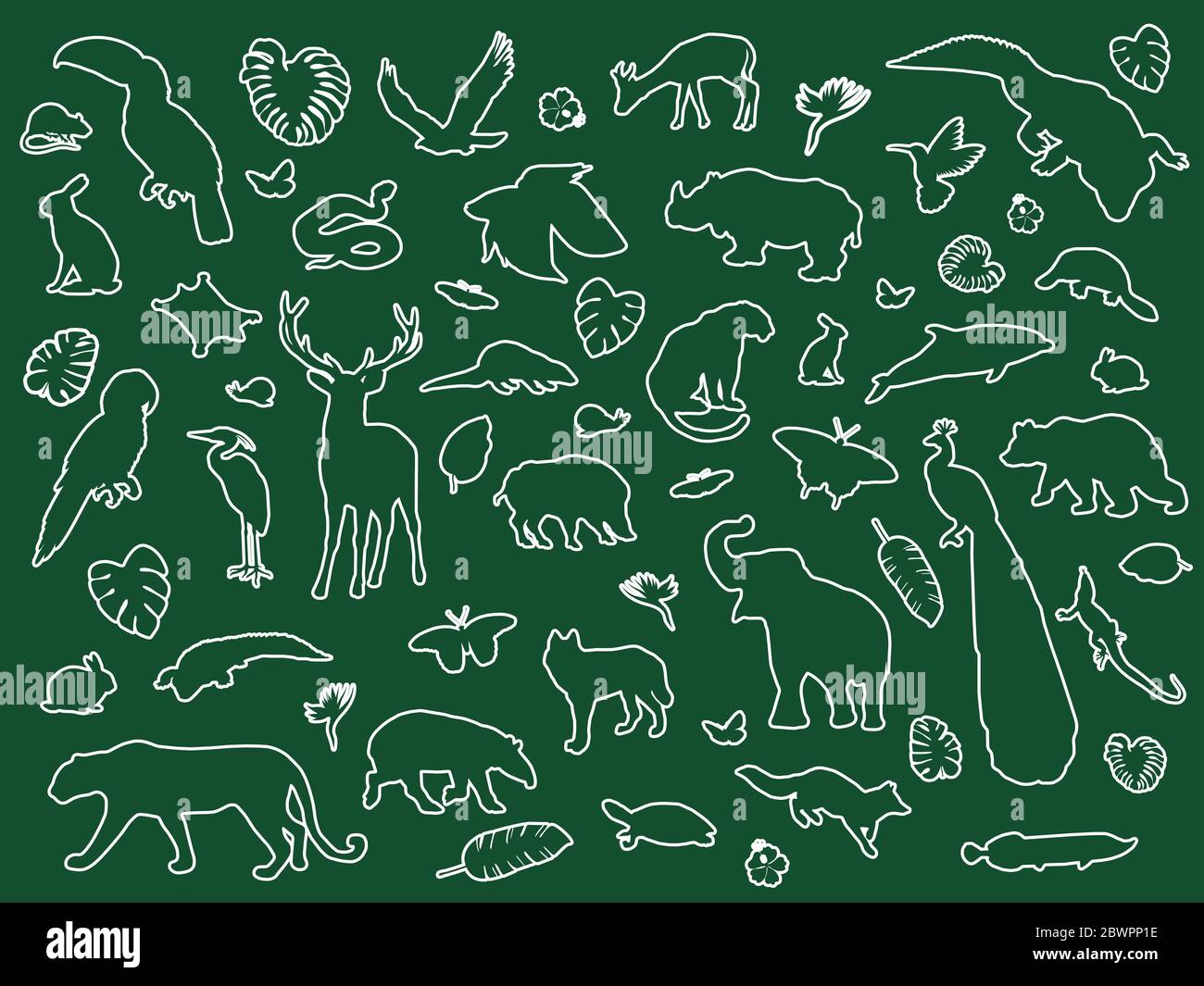 Animal shaped outline isolated, vector illustration Stock Vector Image ...