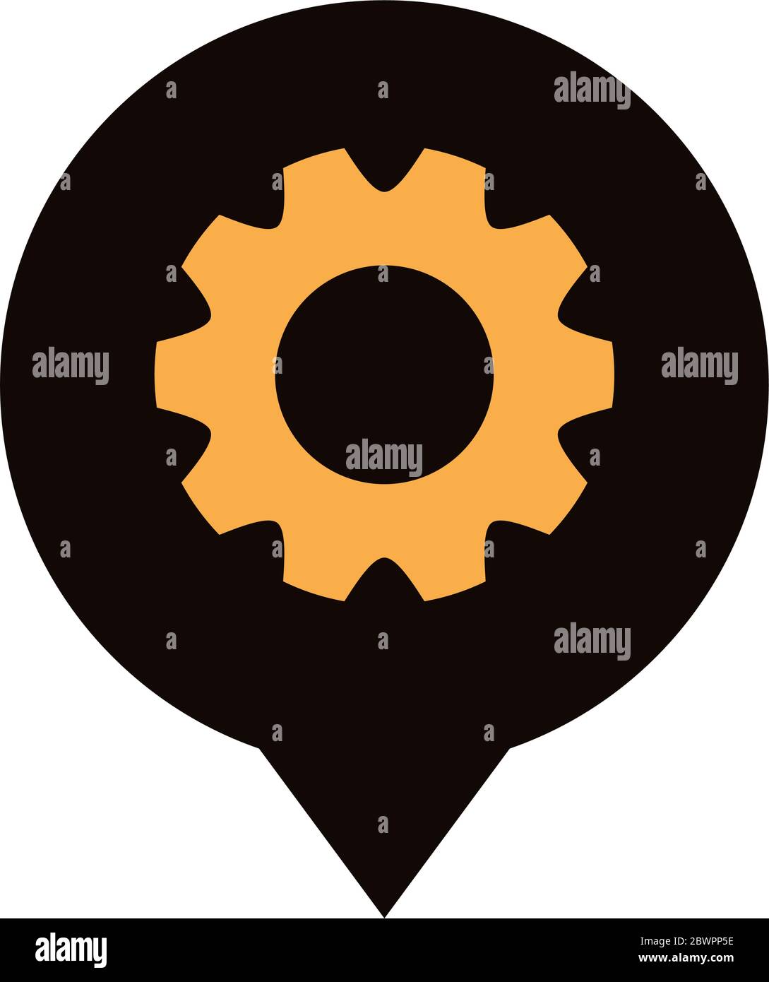 pin pointer locationwith gear line style Stock Vector Image & Art - Alamy