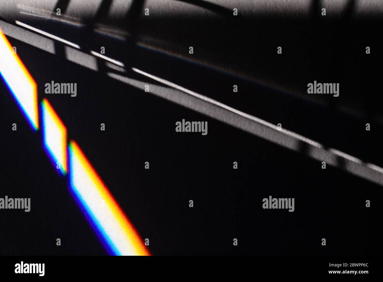 Black futuristic shadows and bright light refraction glow effect Stock ...