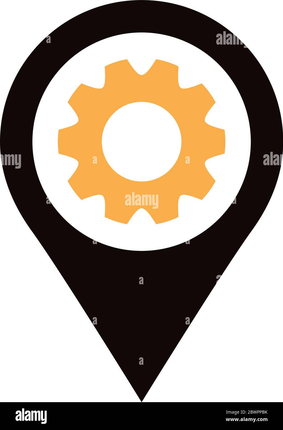 pin pointer locationwith gear line style Stock Vector Image & Art - Alamy