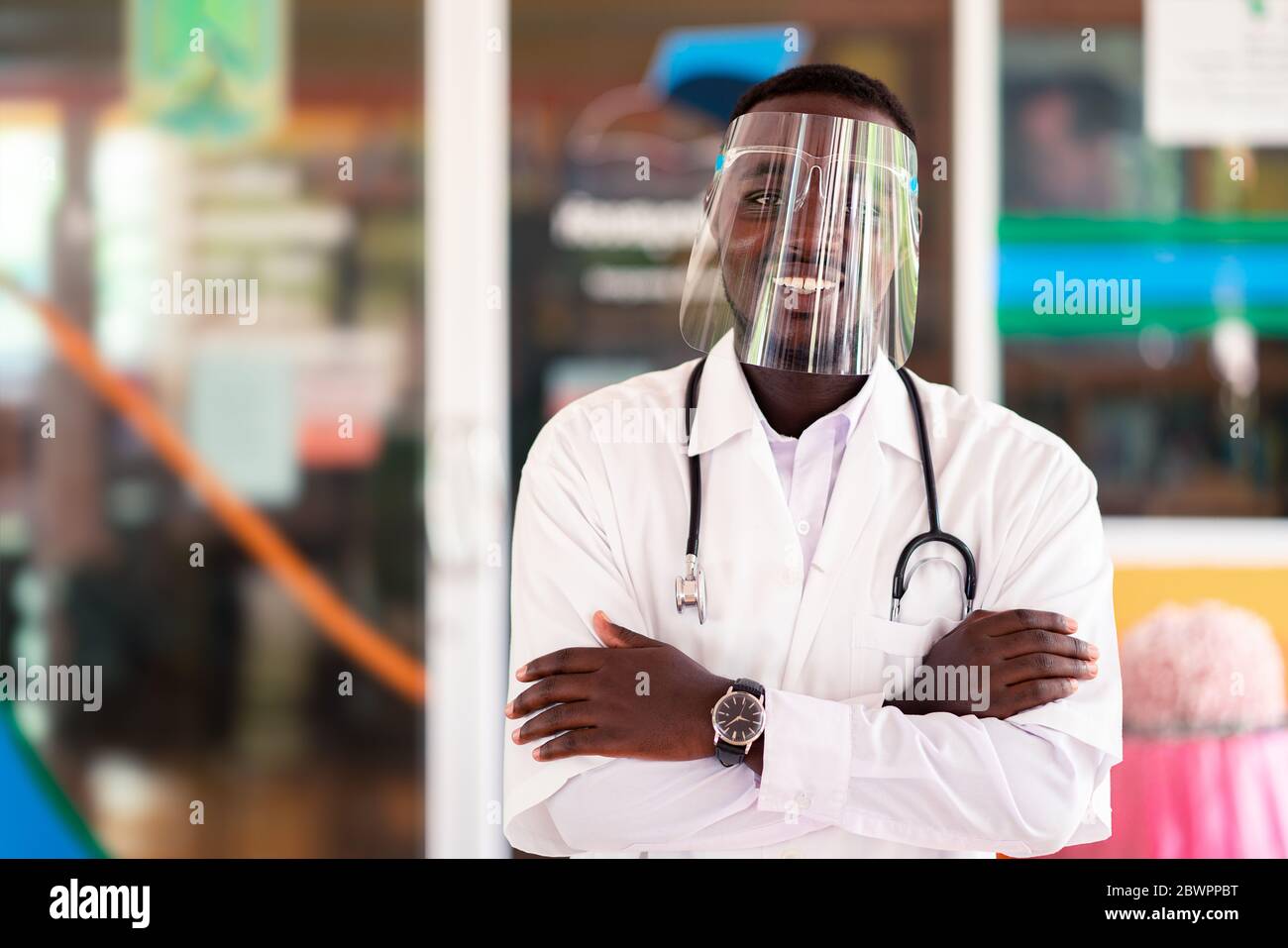African doctor' face shield hi-res stock photography and images - Alamy