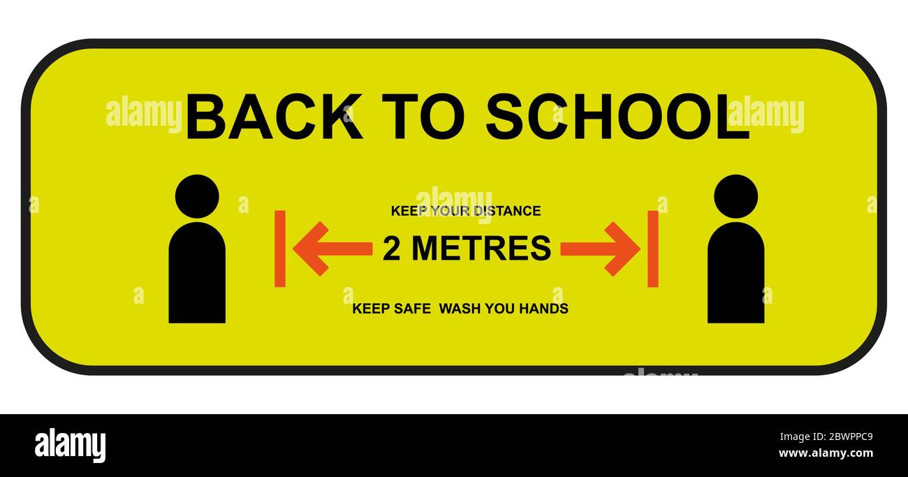 Back to School social distance sign Stock Vector Image & Art - Alamy