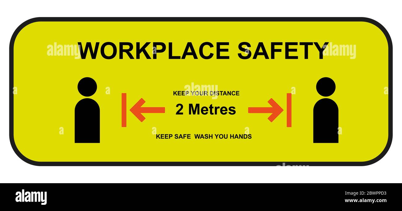 Workplace safety sign social distance concept Stock Vector Image & Art ...