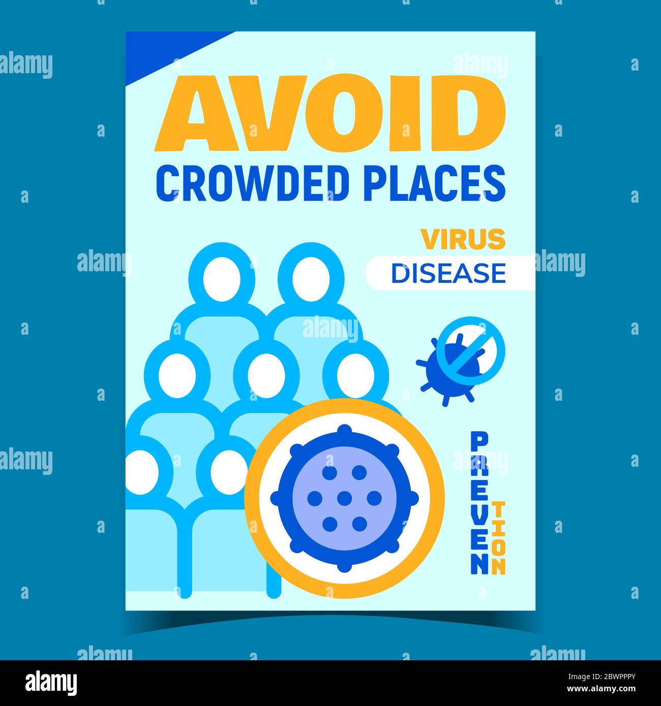 Avoid Crowded Places Creative Promo Poster Vector Stock Vector Image ...