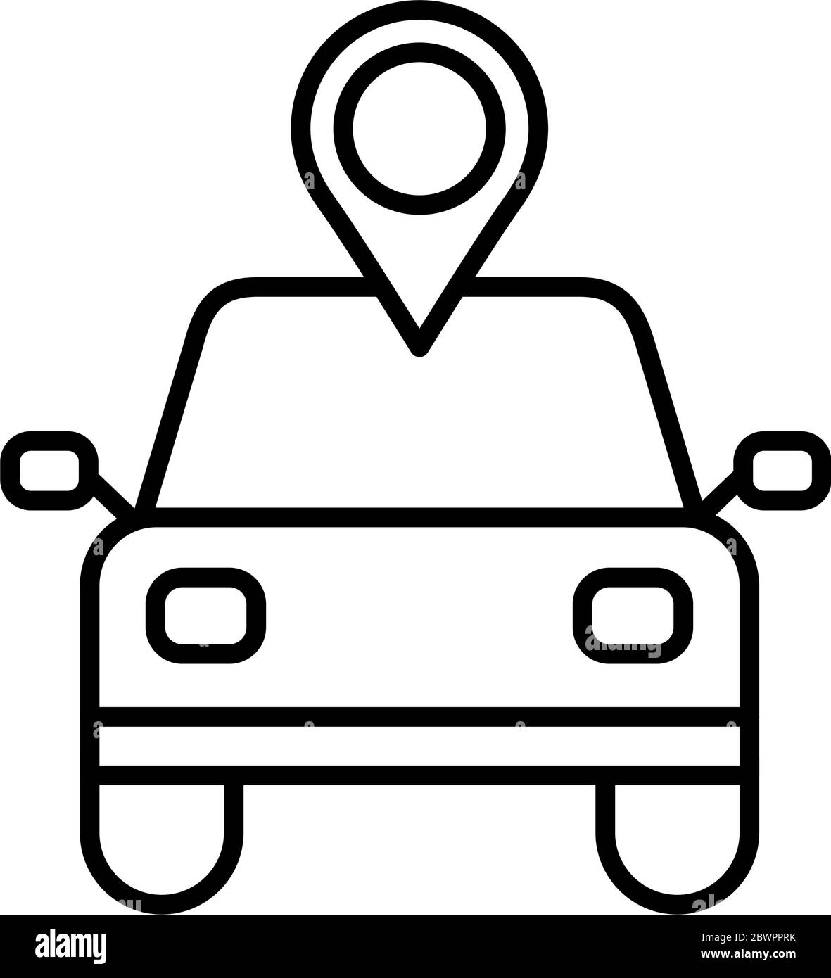 car with pin pointer location line style Stock Vector Image & Art - Alamy