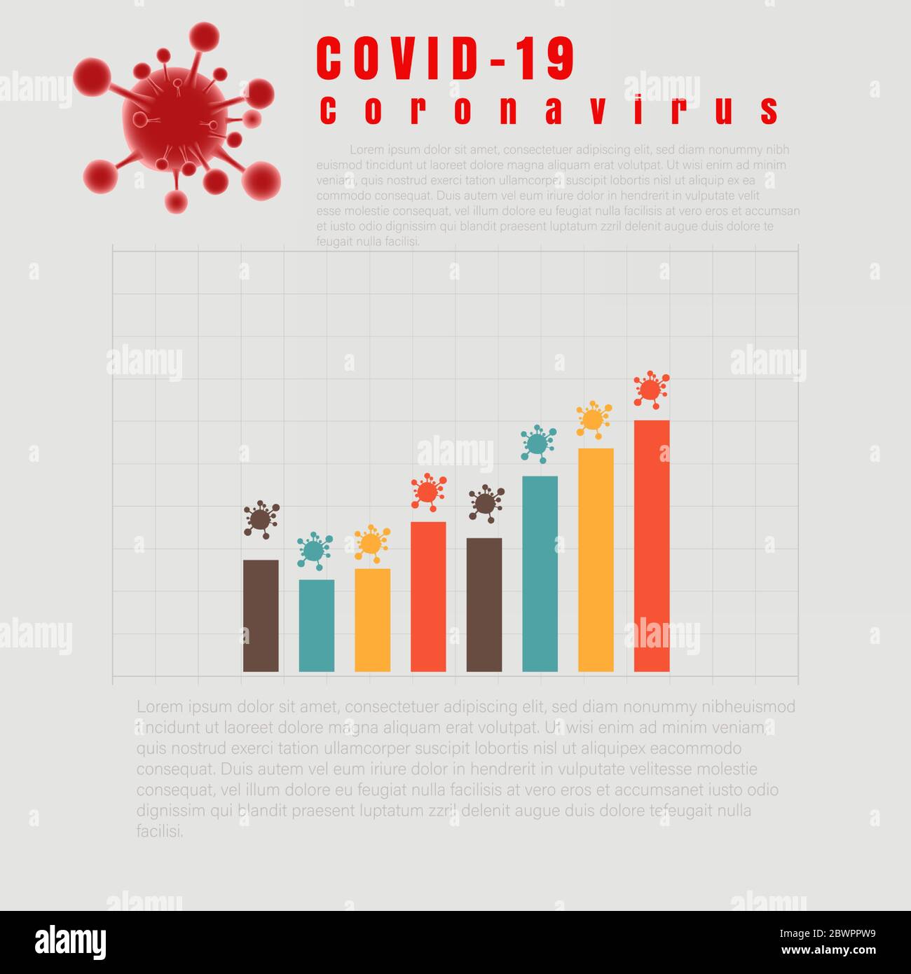 Graphs and table charts for Coronavirus COVID-19 vector data ...
