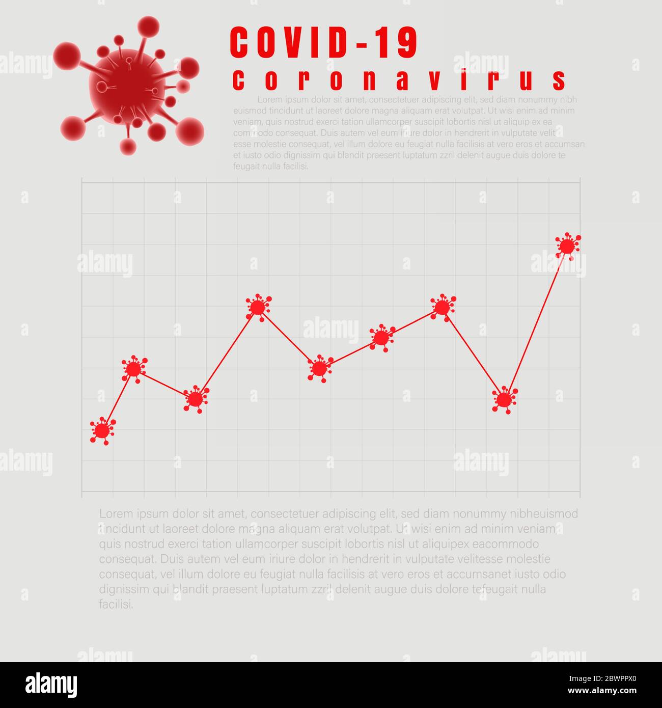 Graphs and table charts for Coronavirus COVID-19 vector data ...