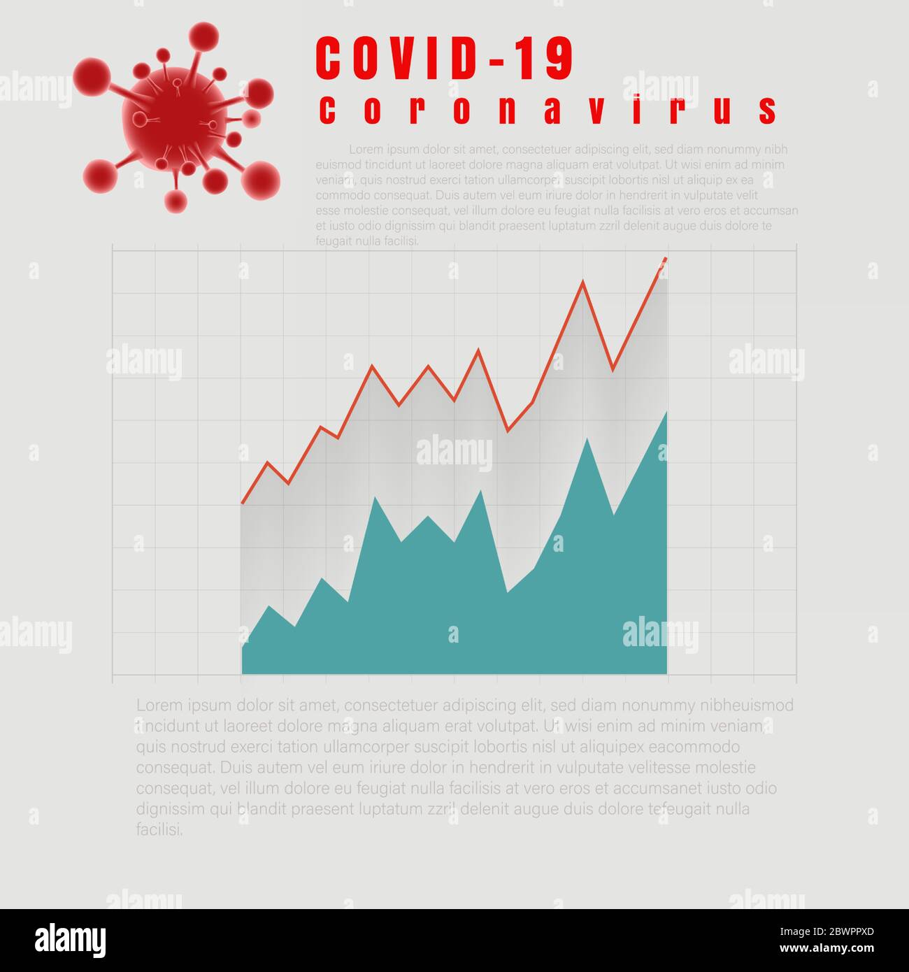 Graphs and table charts for Coronavirus COVID-19 vector data ...