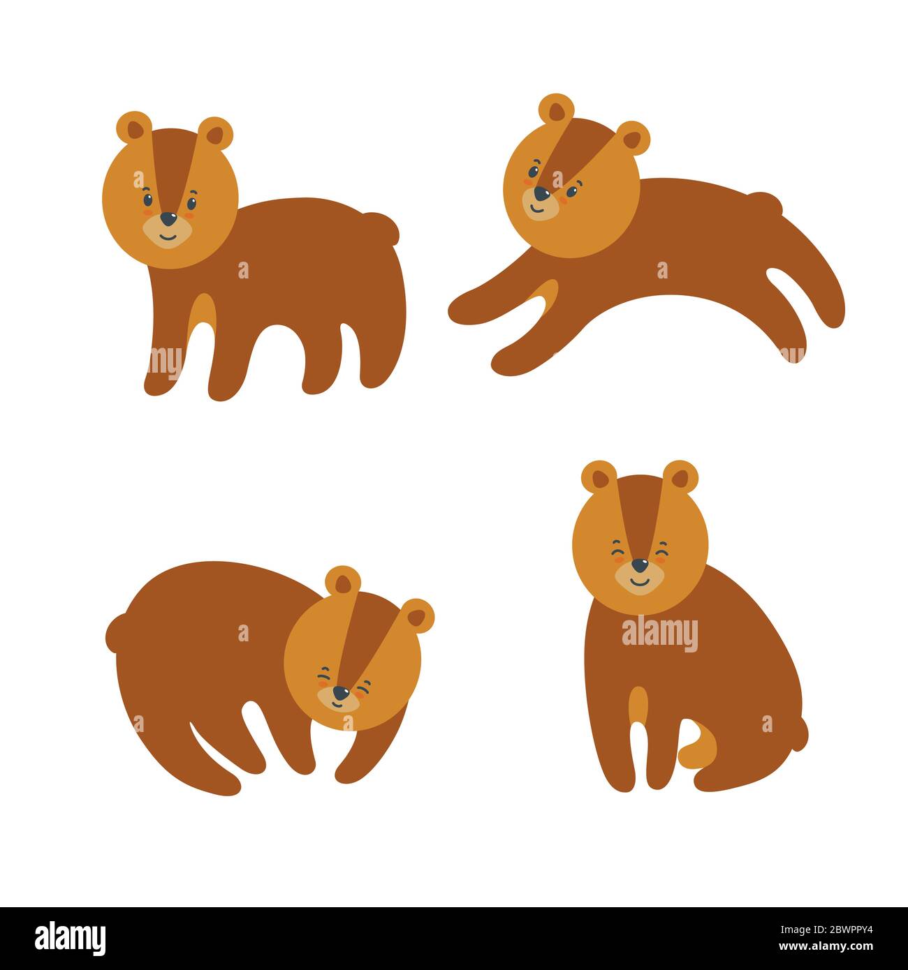 Set of cute bears for prints and patterns on textile, paper and other ...